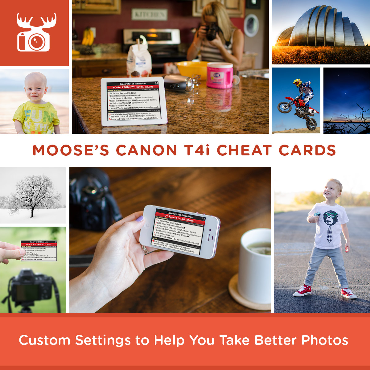 Moose's Canon T4i (EOS 650D) Cheat Sheets for Beginners